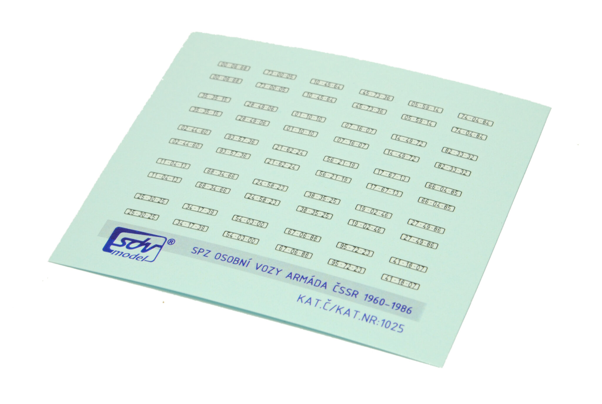 Licence plates for cars, Czechoslovakia (1960-1986) 1:87 – SDV model